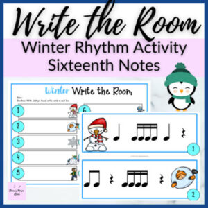 Winter Rhythm Write the Room for Sixteenth Notes Music Review Active ...