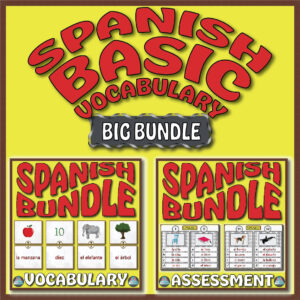 Spanish Match & Task Cards - Basic Vocabulary Bundle | Made By Teachers