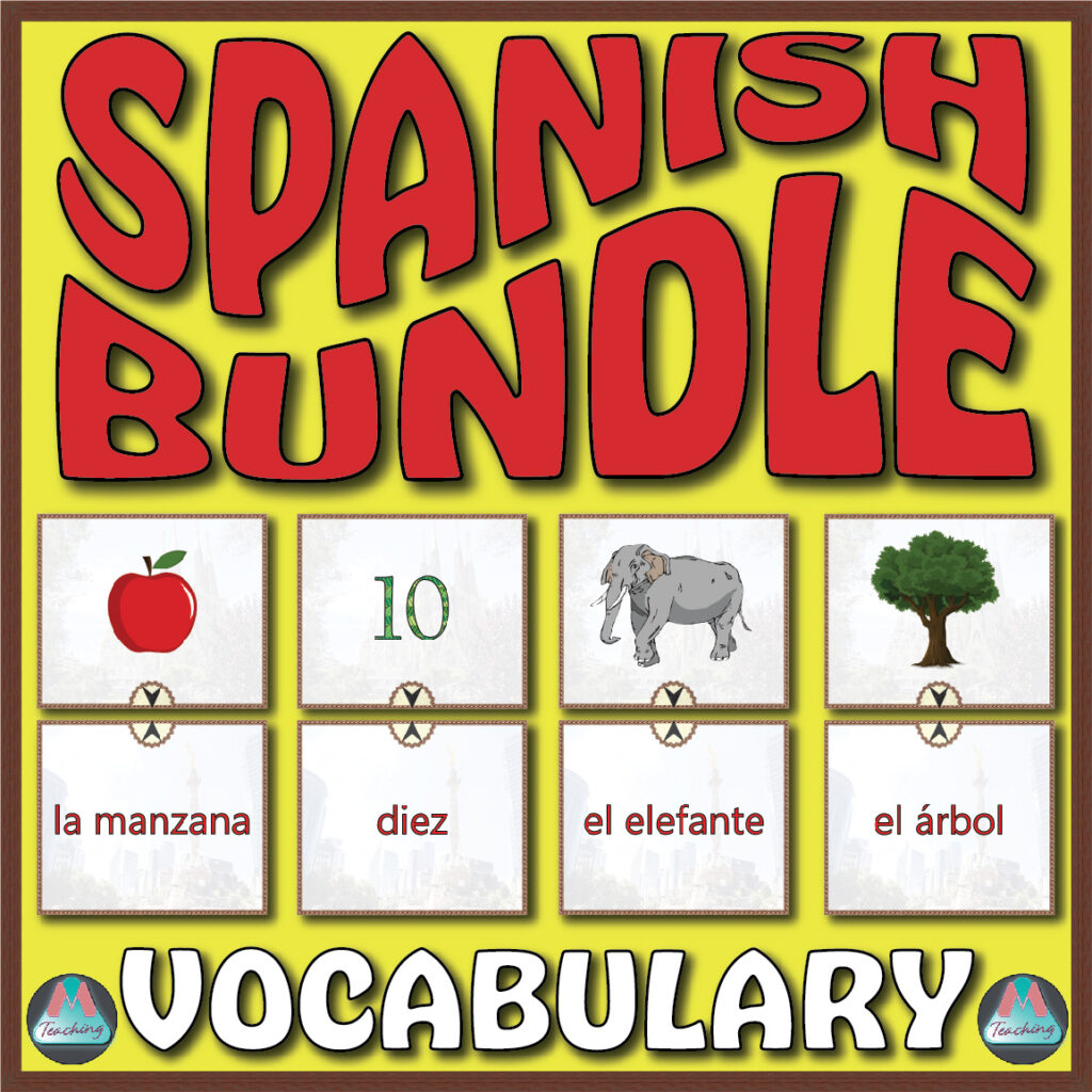 Spanish Vocabulary Match Bundle | Made By Teachers