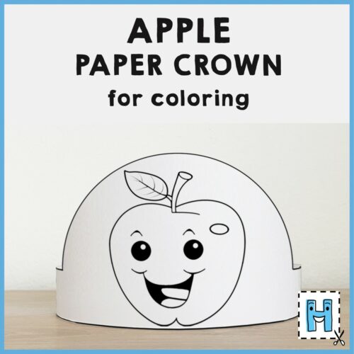 Apple Paper Crown Headband Printable Coloring Fruit Summer Craft ...