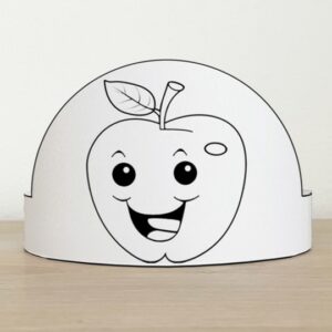 Apple Paper Crown Headband Printable Coloring Fruit Summer Craft ...