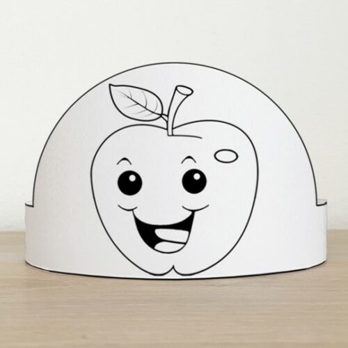 Apple Paper Crown Headband Printable Coloring Fruit Summer Craft ...