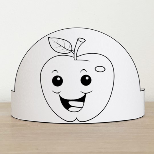 Apple Paper Crown Headband Printable Coloring Fruit Summer Craft ...