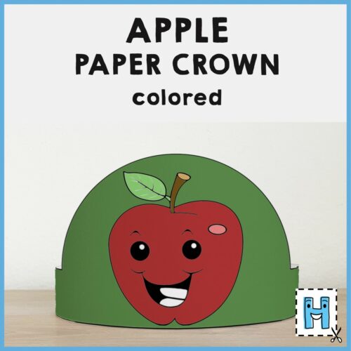 Apple Paper Crown Headband Printable Fruit Summer Craft Activity | Made ...