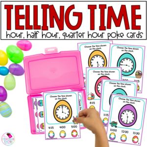 Telling Time - Analog Clocks - Easter Math - Math Task Cards ...