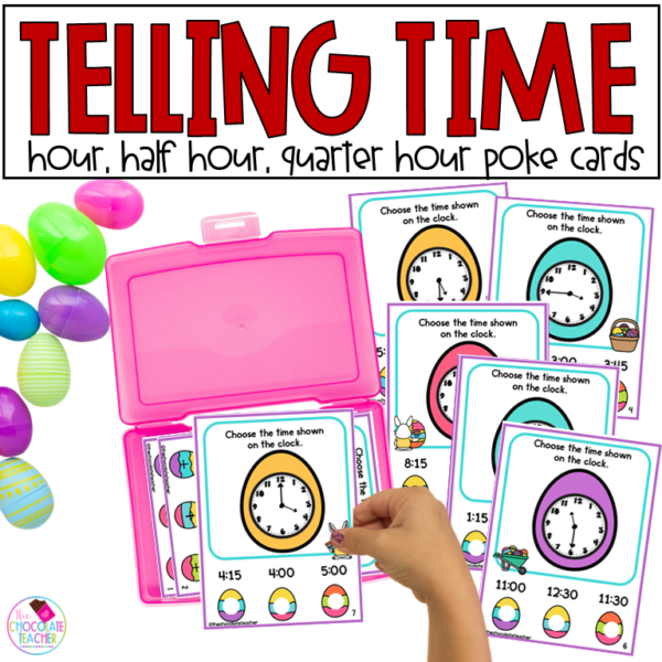 Telling Time - Analog Clocks - Easter Math - Math Task Cards ...