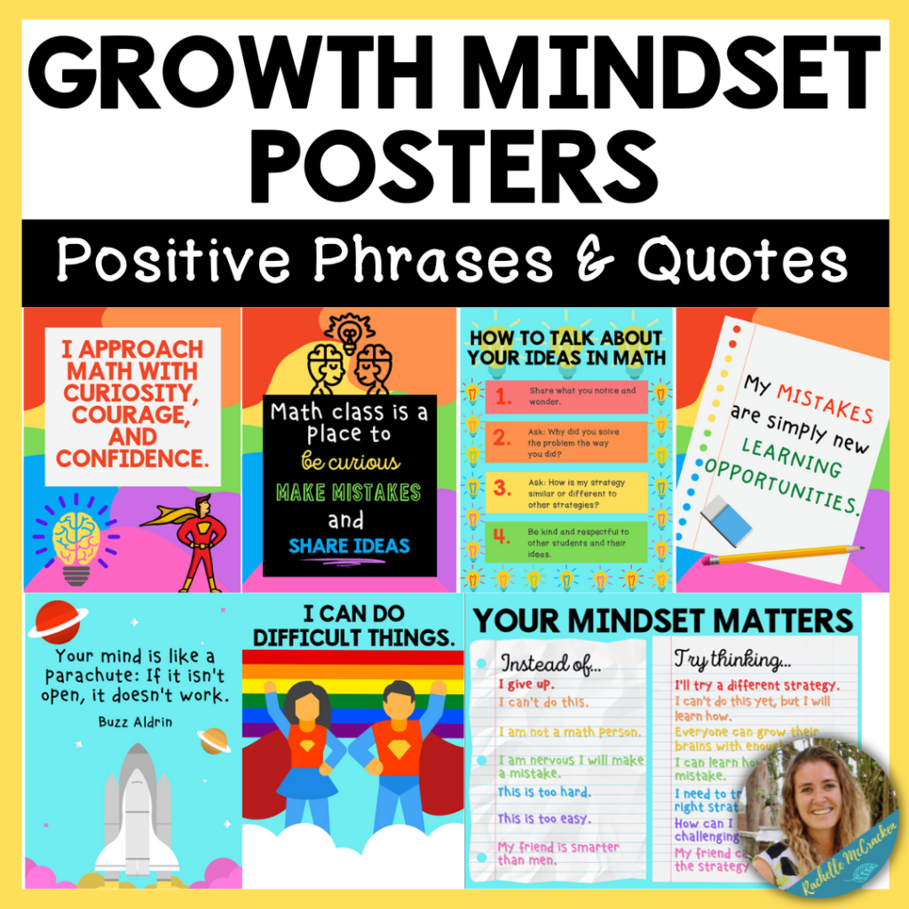 Elementary Growth Mindset Posters - Positive Phrases and Quotes | Made ...