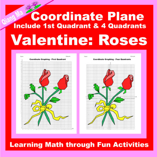 Valentine and Mother's Day Coordinate Plane Graphing Picture: Roses ...