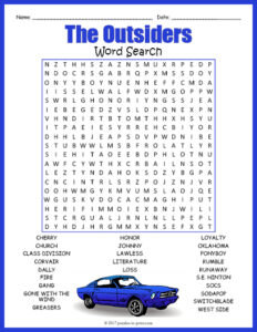 THE OUTSIDERS Novel Study Word Search Puzzle Worksheet Activity | Made ...