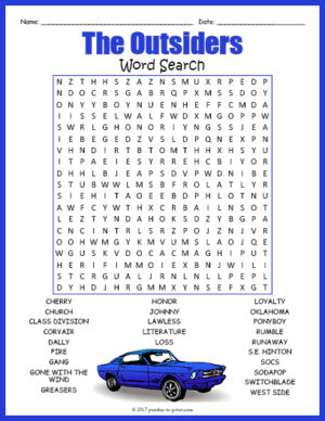 THE OUTSIDERS Novel Study Word Search Puzzle Worksheet Activity | Made ...