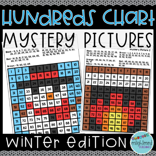 Winter Hundreds Chart Mystery Pictures Puzzles Hundreds Chart ...