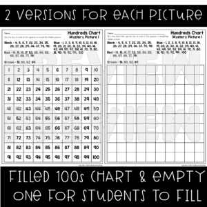 Winter Hundreds Chart Mystery Pictures Puzzles Hundreds Chart ...