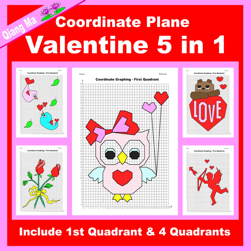 Valentine Coordinate Plane Graphing Picture: Valentine Bundle 5 in 1 ...