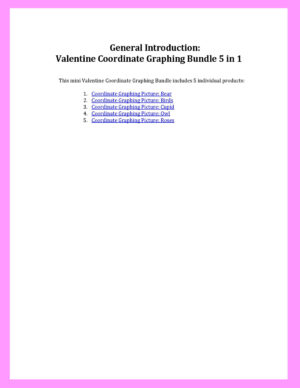 Valentine Coordinate Plane Graphing Picture: Valentine Bundle 5 in 1 ...