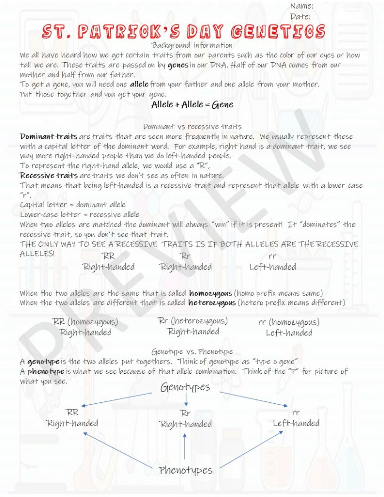 St. Patrick's Day Genetic Activities | Made By Teachers