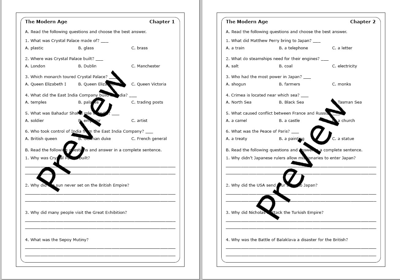 Susan Wise Bauer "Volume 4: The Modern Age" worksheets | Made By Teachers