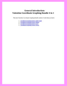 Valentine Coordinate Plane Graphing Picture: Valentine Bundle 4 in 1 ...