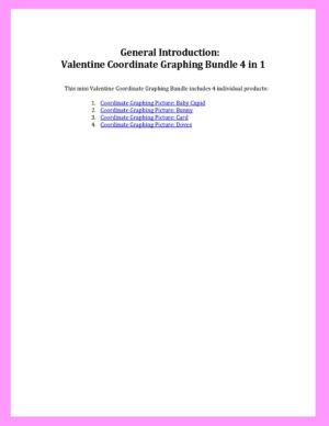 Valentine Coordinate Plane Graphing Picture: Valentine Bundle 4 in 1 ...