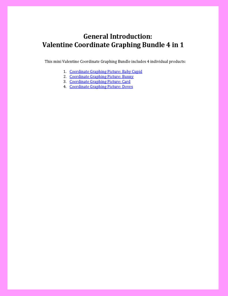 Valentine Coordinate Plane Graphing Picture: Valentine Bundle 4 in 1 ...