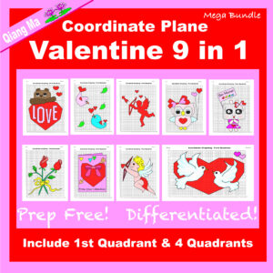 Valentine Coordinate Plane Graphing Picture: Valentine Mega Bundle 9 in ...