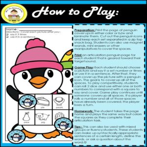 Penguin Articulation Speech Therapy Activity | Made By Teachers