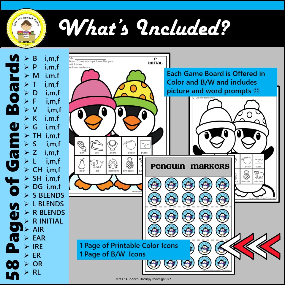 Penguin Articulation Speech Therapy Activity | Made By Teachers