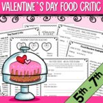 Write Like a Food Critic Food Science Valentine's Day Activity for 5th ...