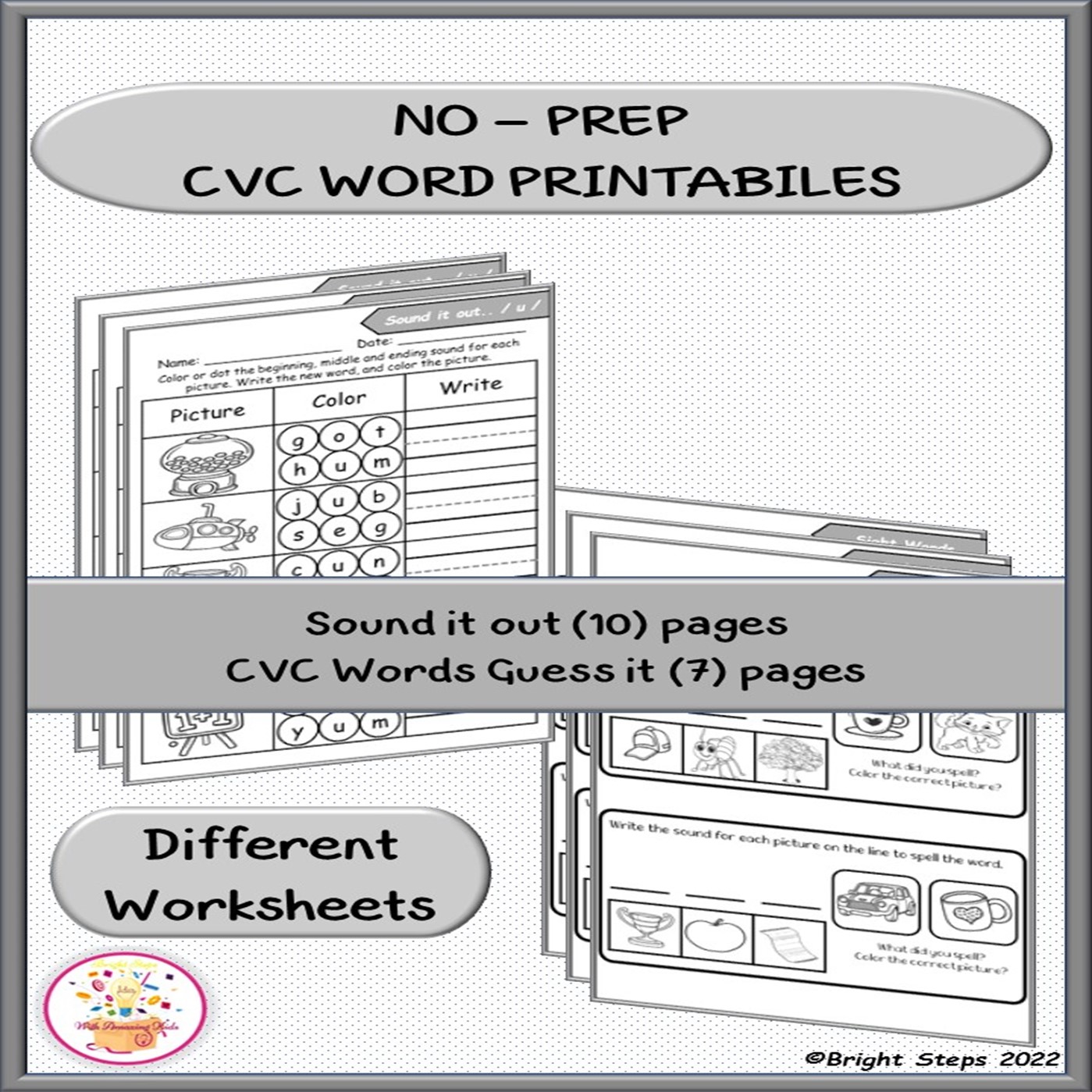 Write CVC WORDS Worksheets Kindergarten - Morning Work & Centers | Made ...