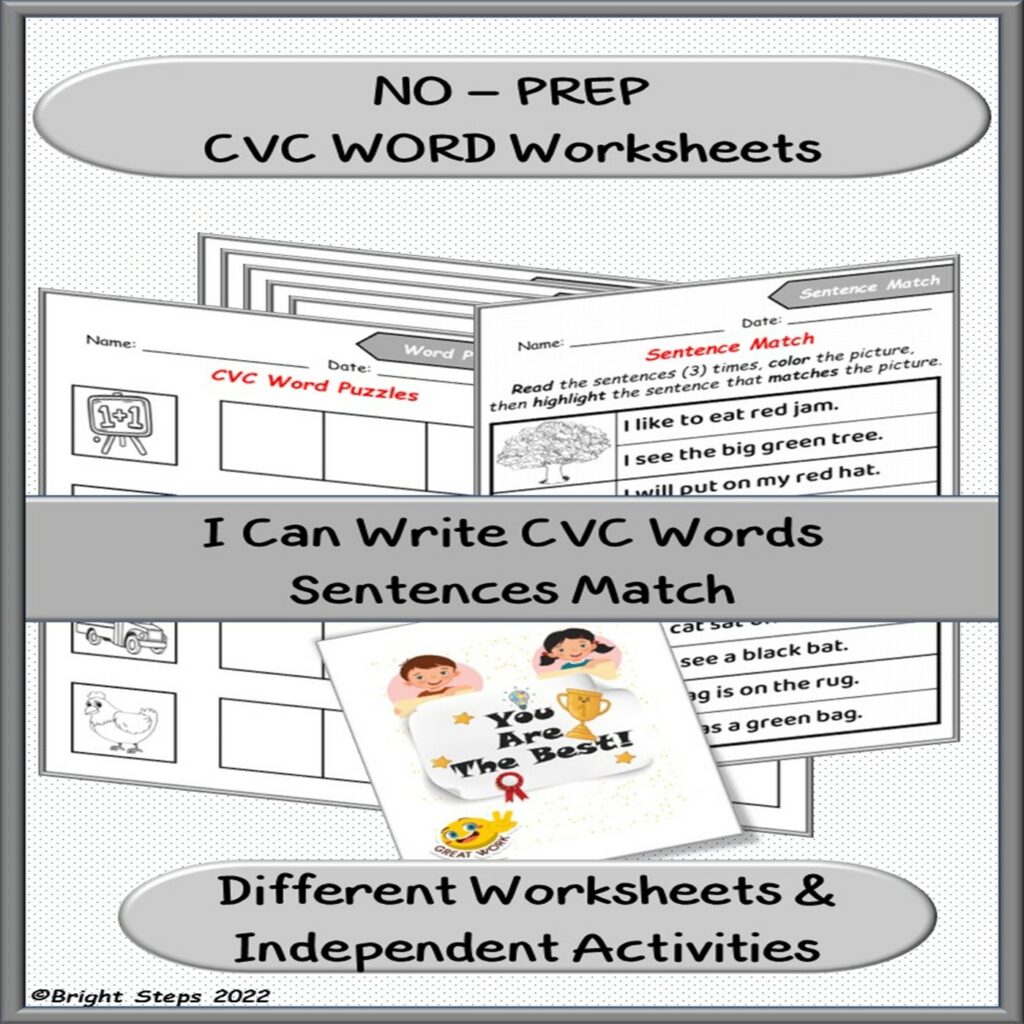 Write CVC WORDS Worksheets Kindergarten - Morning Work & Centers | Made ...