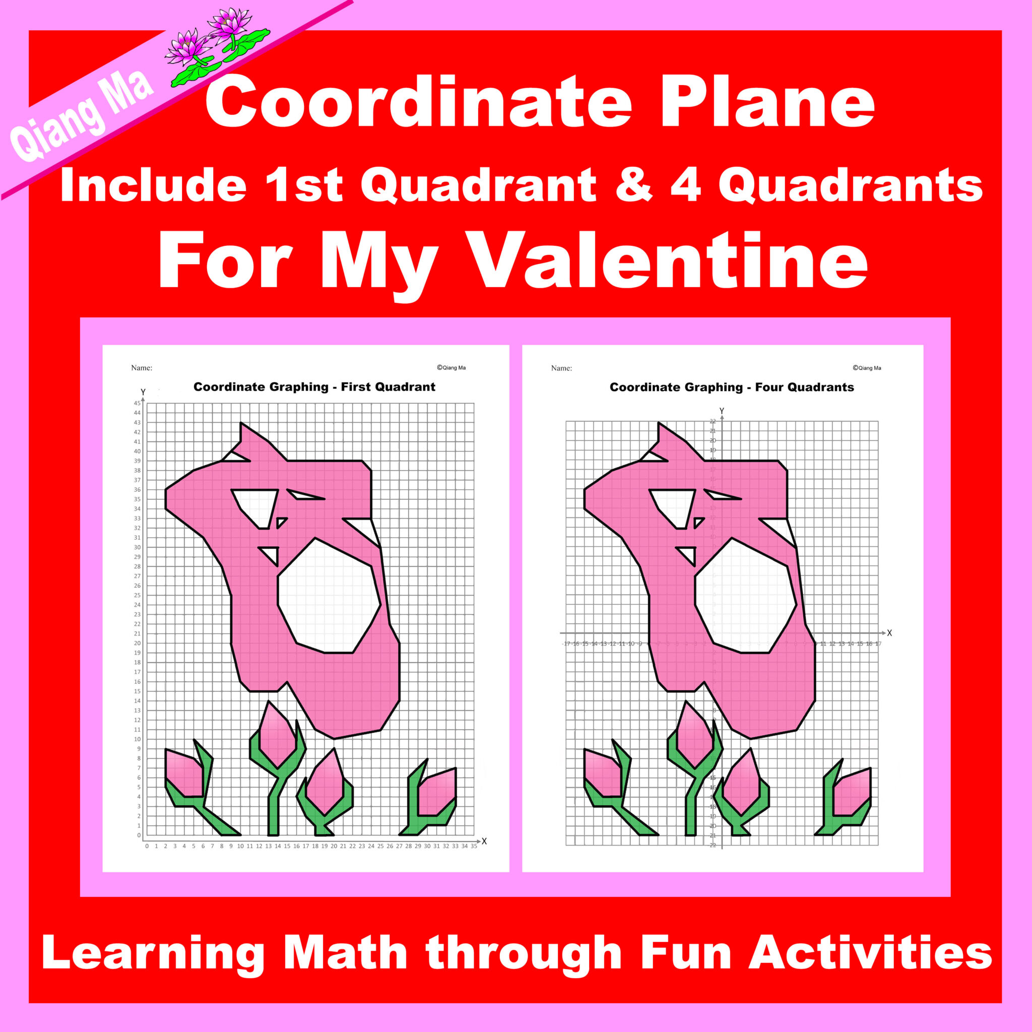 Valentine Coordinate Plane Graphing Picture: For My Valentine | Made By ...
