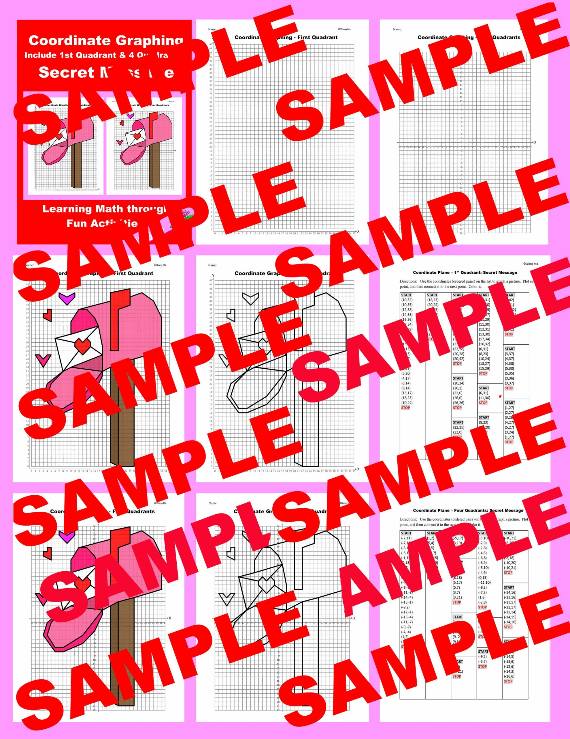 Valentine Coordinate Plane Graphing Picture: Secret Message | Made By ...