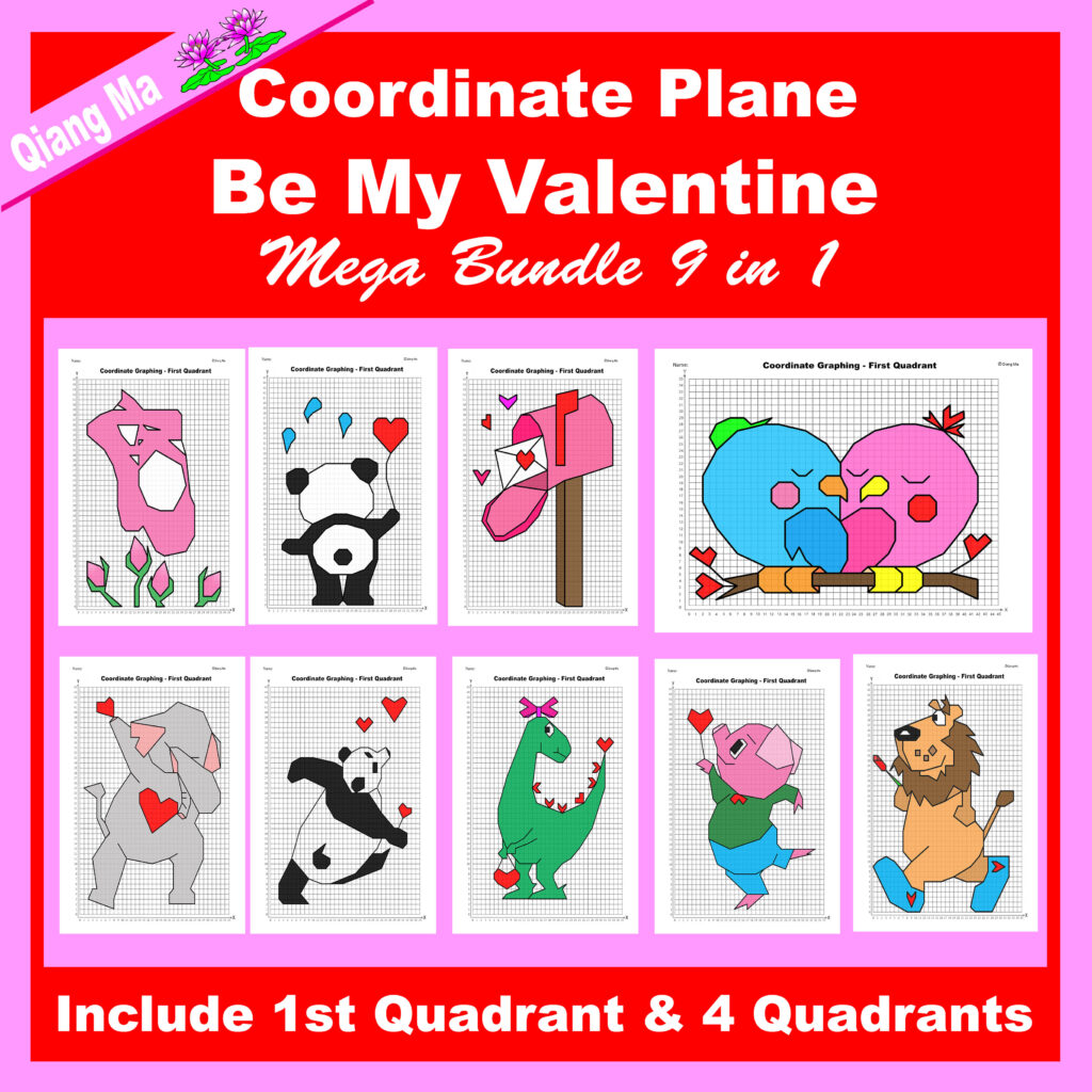 Valentine Coordinate Plane Graphing Picture: Be My Valentine Mega ...