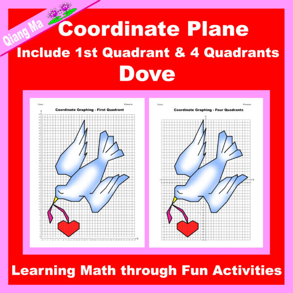 Valentine Coordinate Plane Graphing Picture: Dove | Made By Teachers