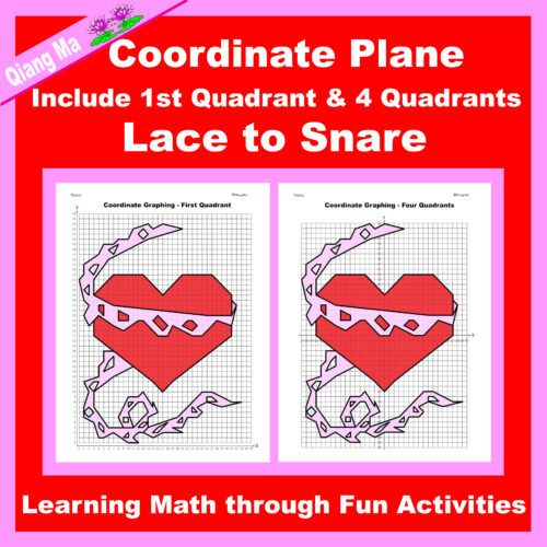 Valentine Coordinate Plane Graphing Picture: Lace to Snare | Made By ...