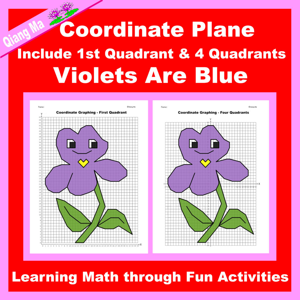 Valentine Coordinate Plane Graphing Picture: Violets Are Blue | Made By ...