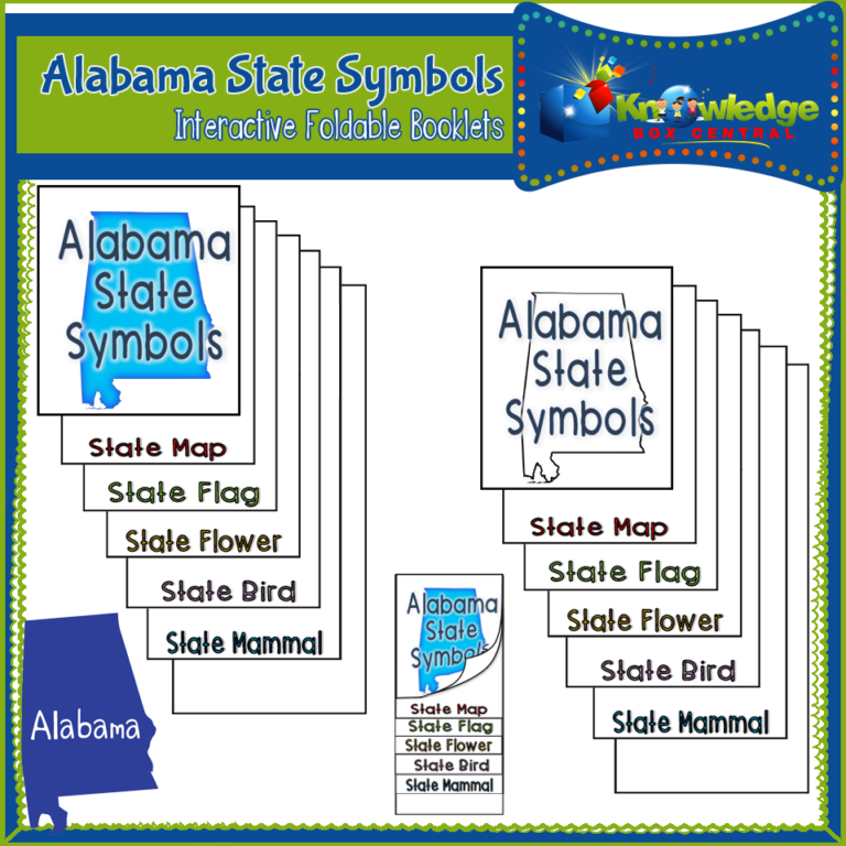 Alabama State Symbols Interactive Foldable Booklets | Made By Teachers