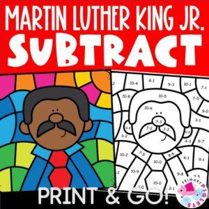 Martin Luther King Jr. Day Math Coloring Pages Subtraction Color by ...