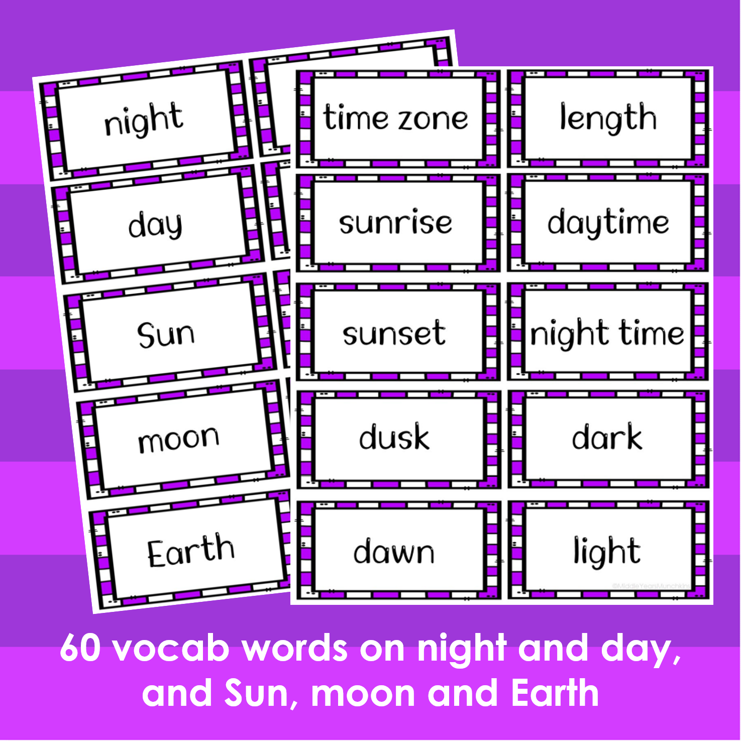 Night & Day Vocabulary Word Wall | Made By Teachers