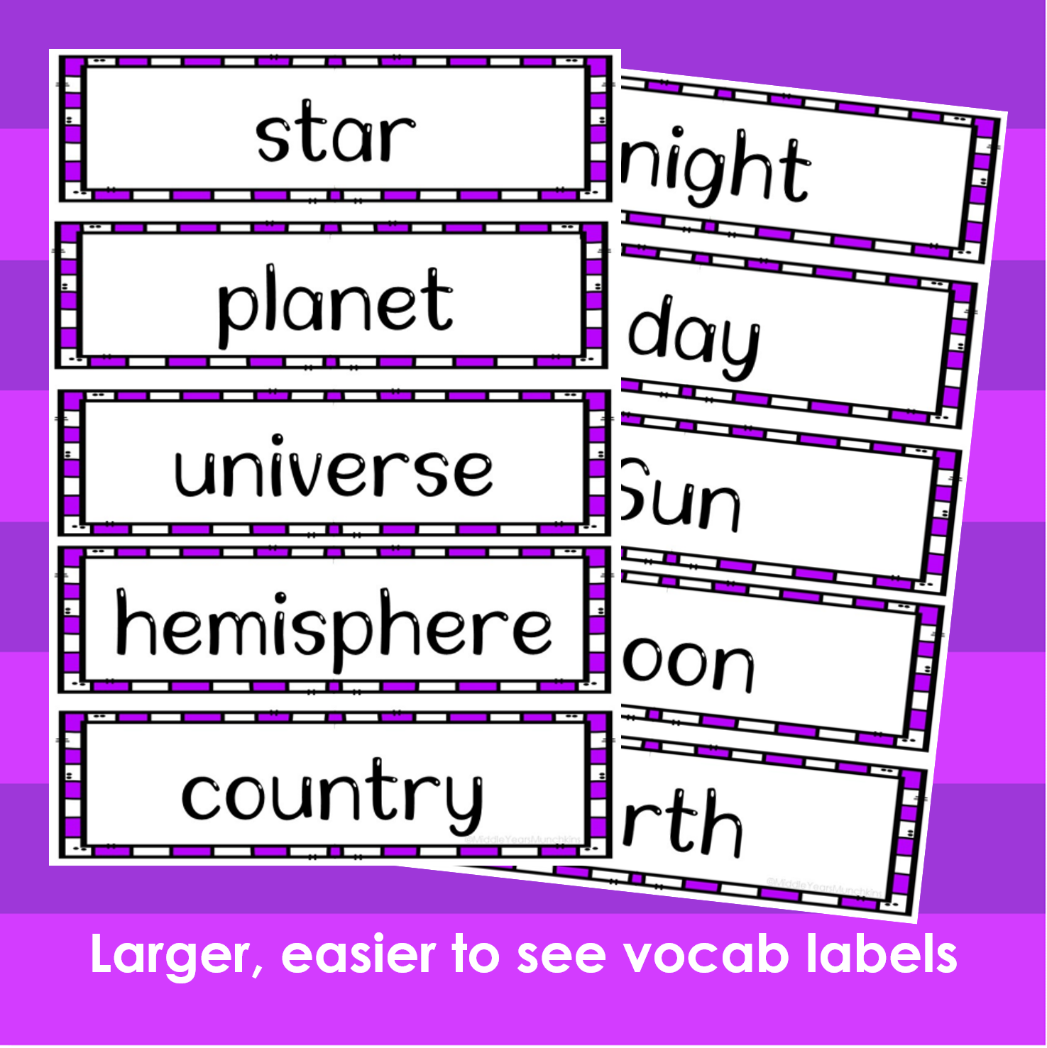 Night & Day Vocabulary Word Wall | Made By Teachers