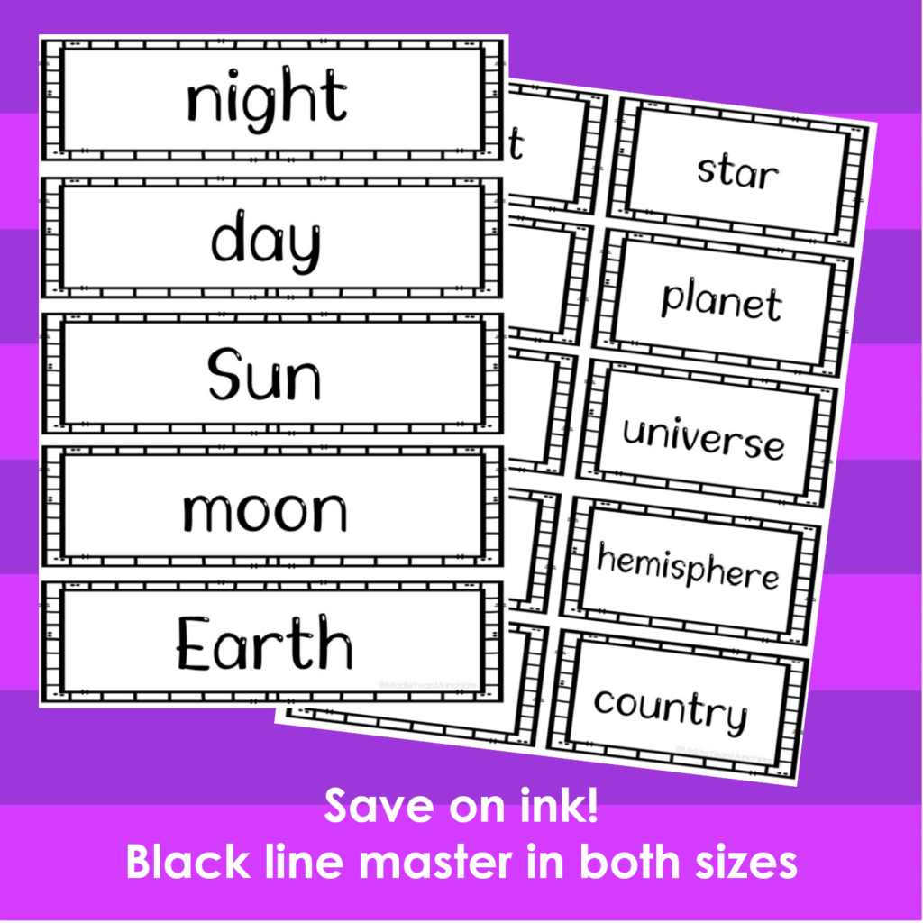 Night & Day Vocabulary Word Wall | Made By Teachers