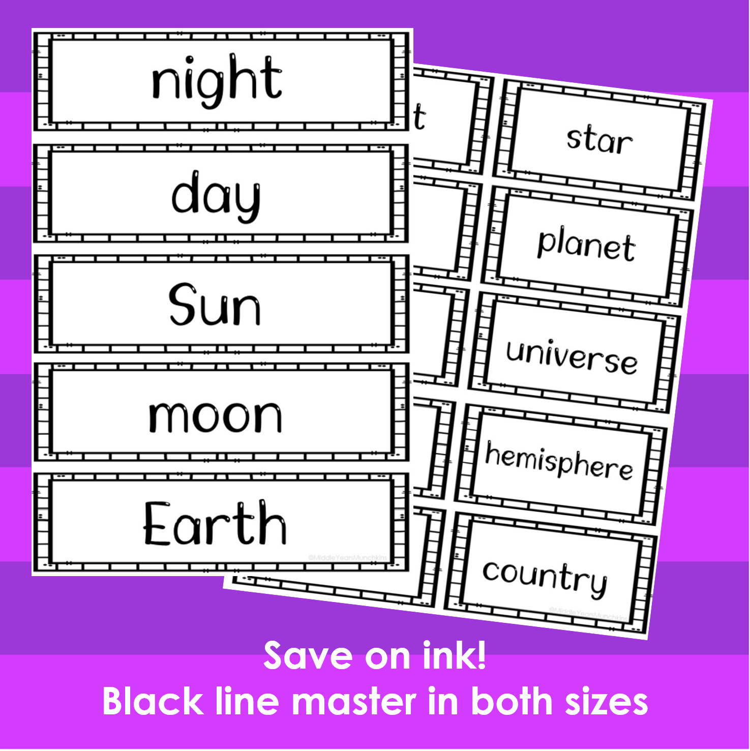 Night & Day Vocabulary Word Wall | Made By Teachers