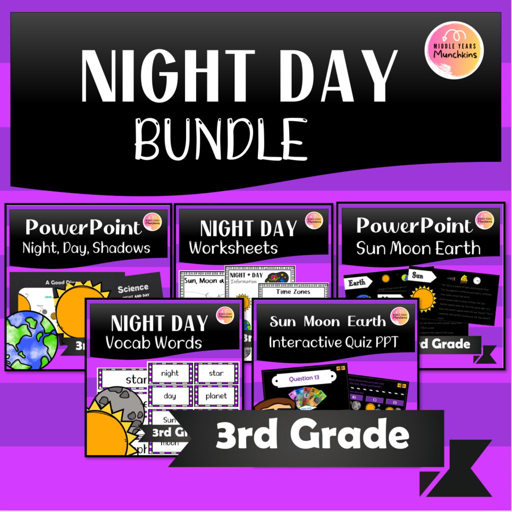 Science Night, Day, Shadows, Sun, Moon and Earth Resource BUNDLE | Made ...
