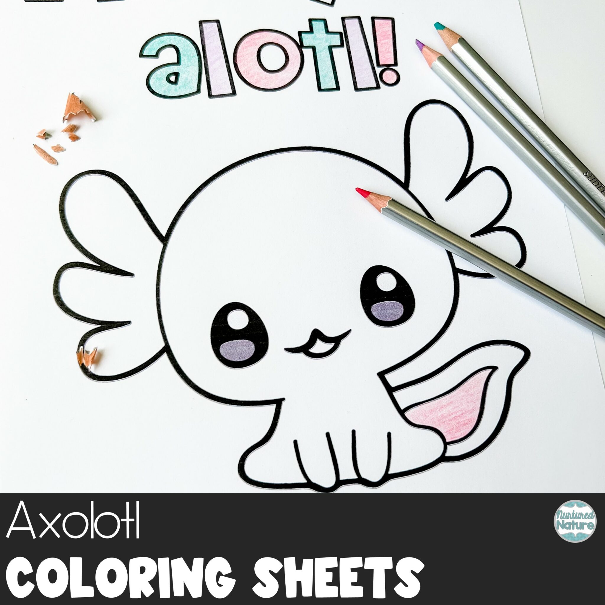 Axolotl Coloring Pages for Valentine’s Day | Made By Teachers