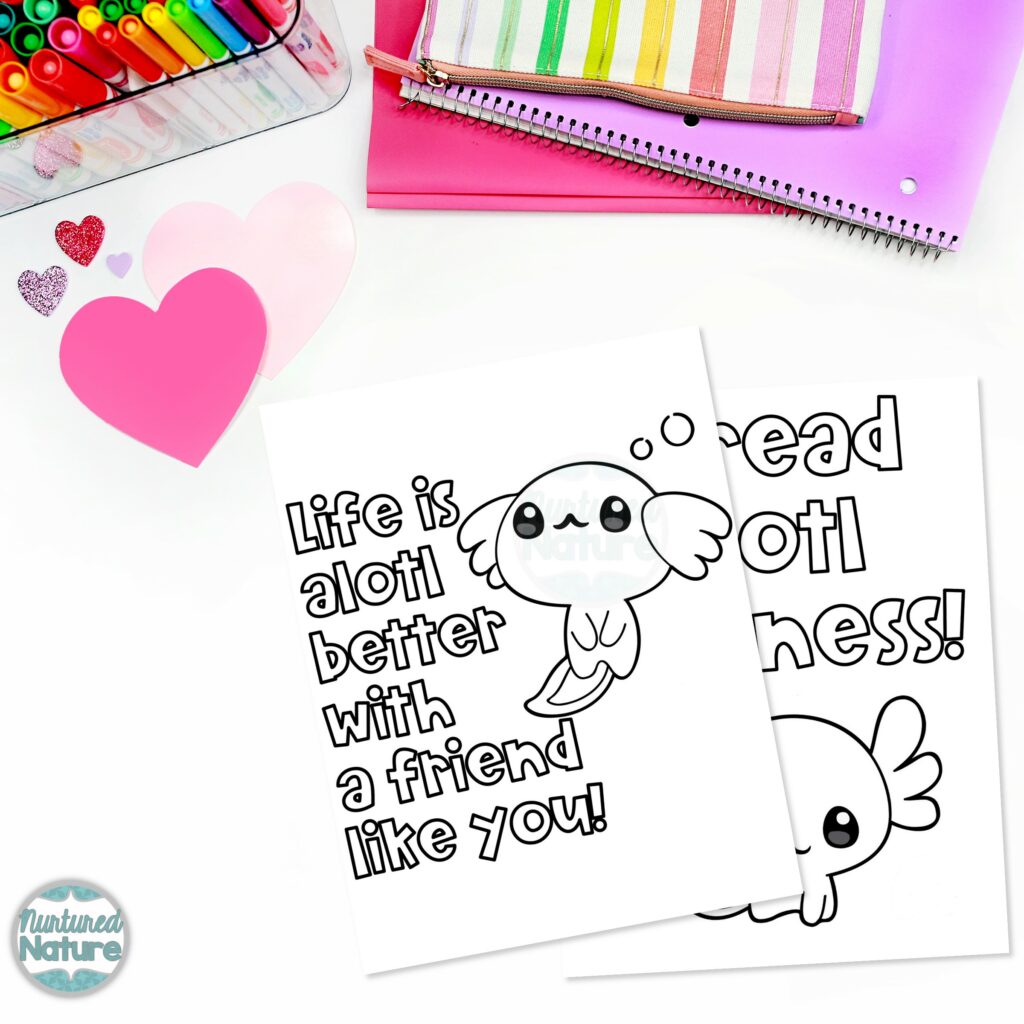 Axolotl Coloring Pages for Valentine’s Day | Made By Teachers