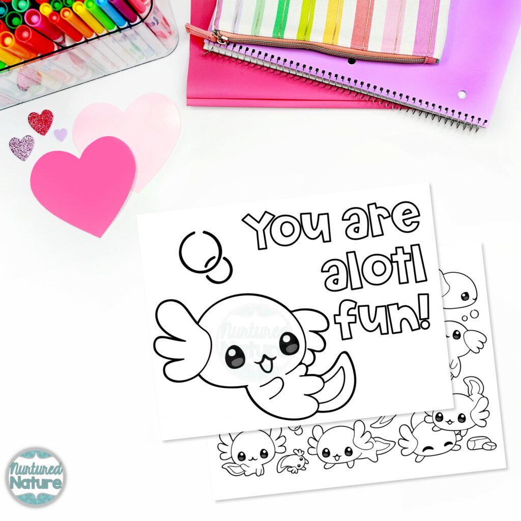Axolotl Coloring Pages for Valentine’s Day | Made By Teachers