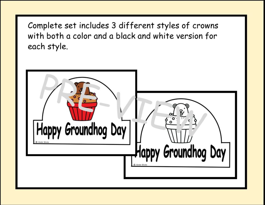 Groundhog Day Crowns | Made By Teachers
