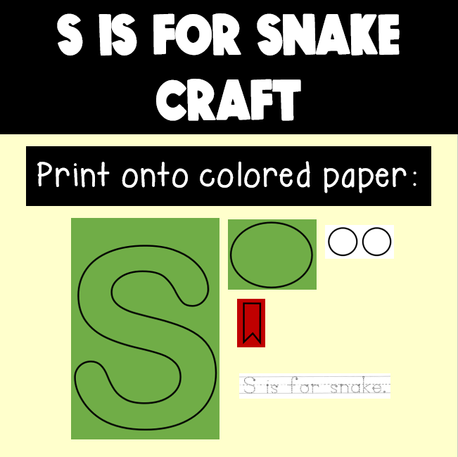 Letter S Craft - S is for Snake Printable Alphabet Beginning Sound ...