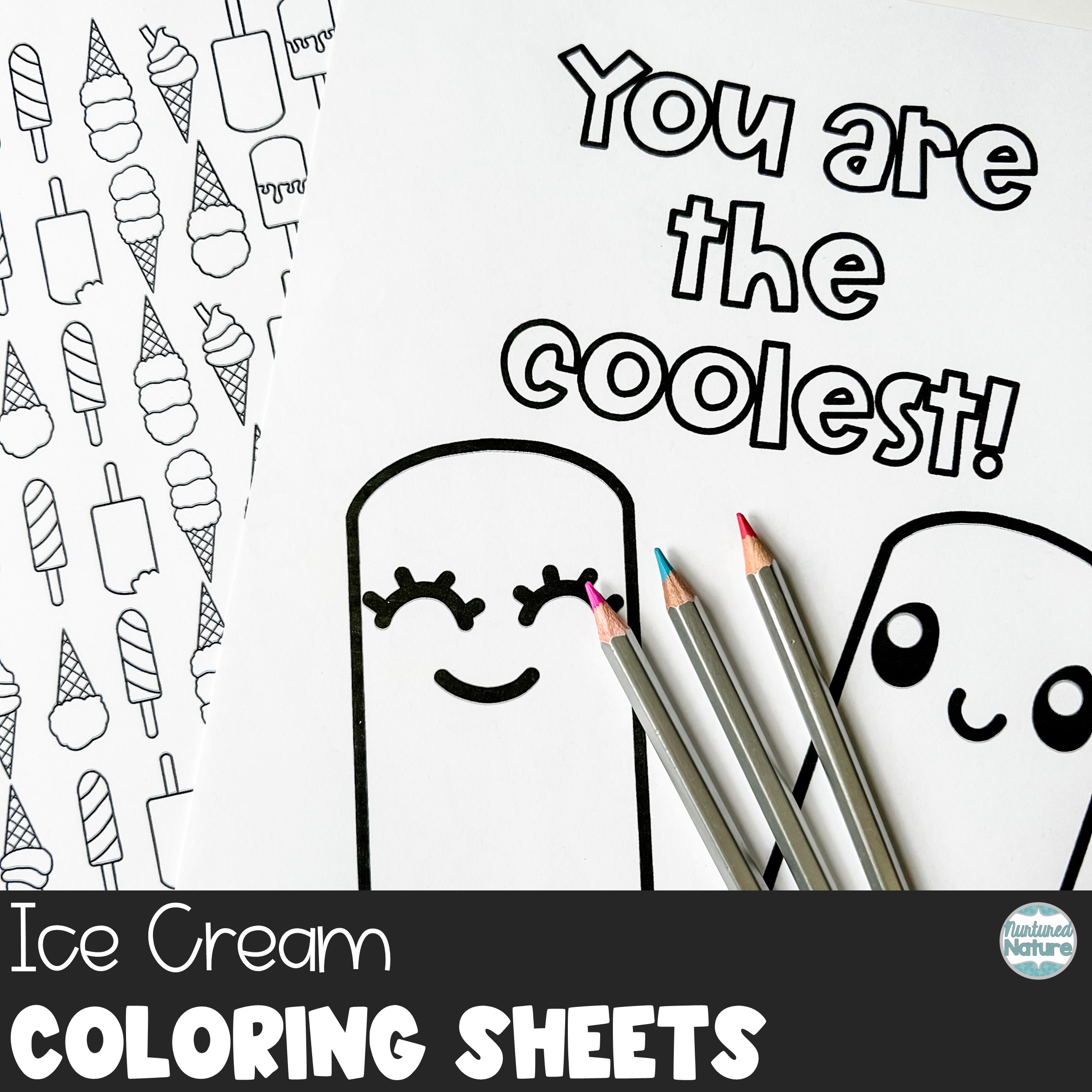 Editable Ice Cream Coloring Bookmarks for Valentine’s Day | Made By ...