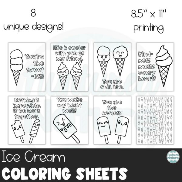 Ice Cream Coloring Pages for Valentine’s Day Craft | Made By Teachers