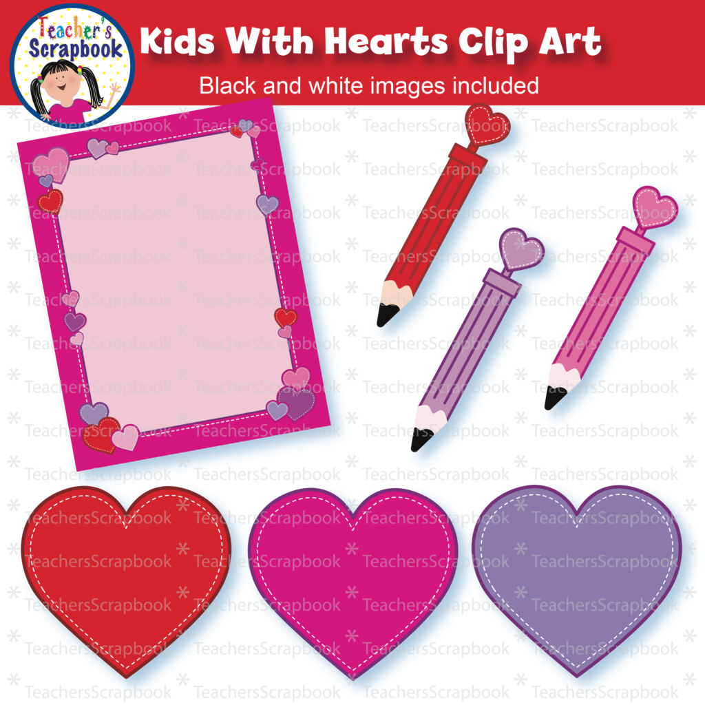 Kids With Hearts Clip Art | Made By Teachers